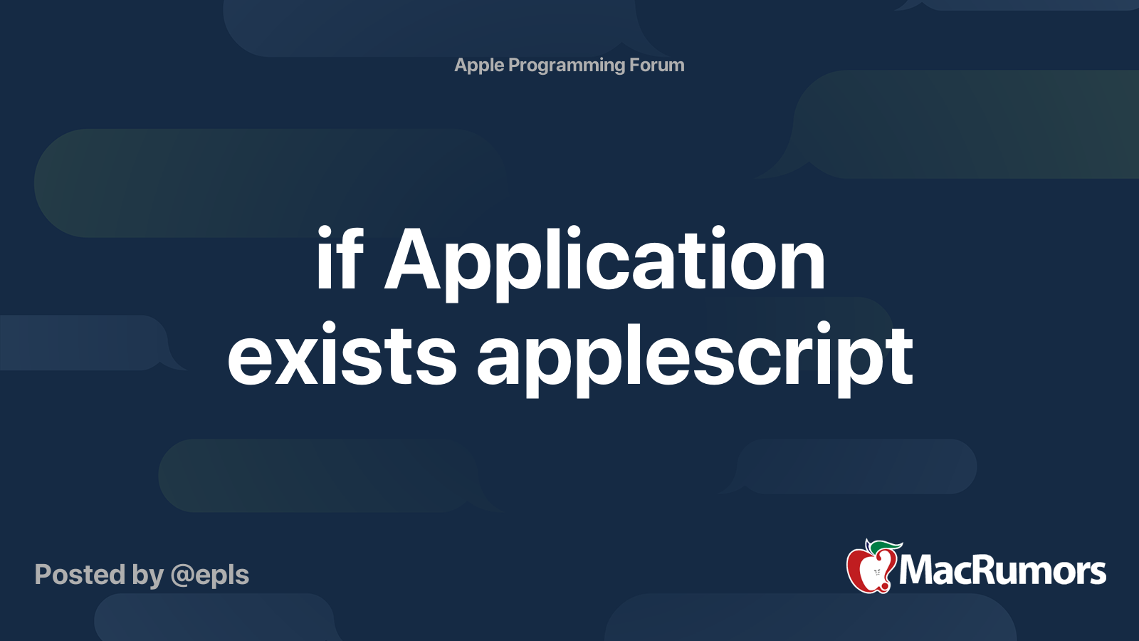 If Application Exists Applescript Macrumors Forums 