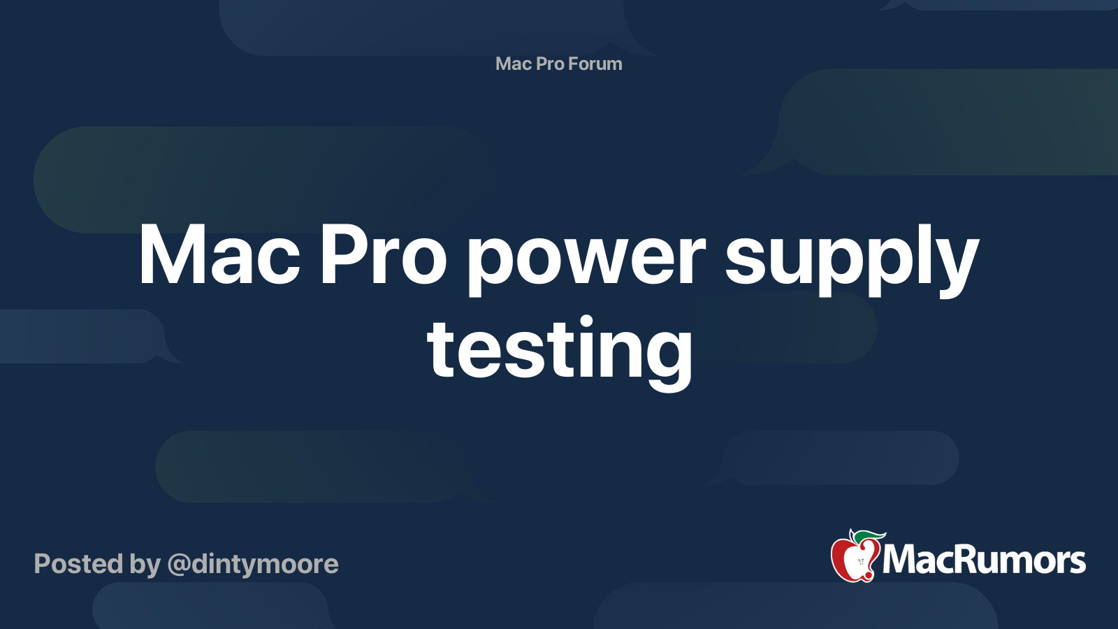 Mac Pro power supply testing | MacRumors Forums