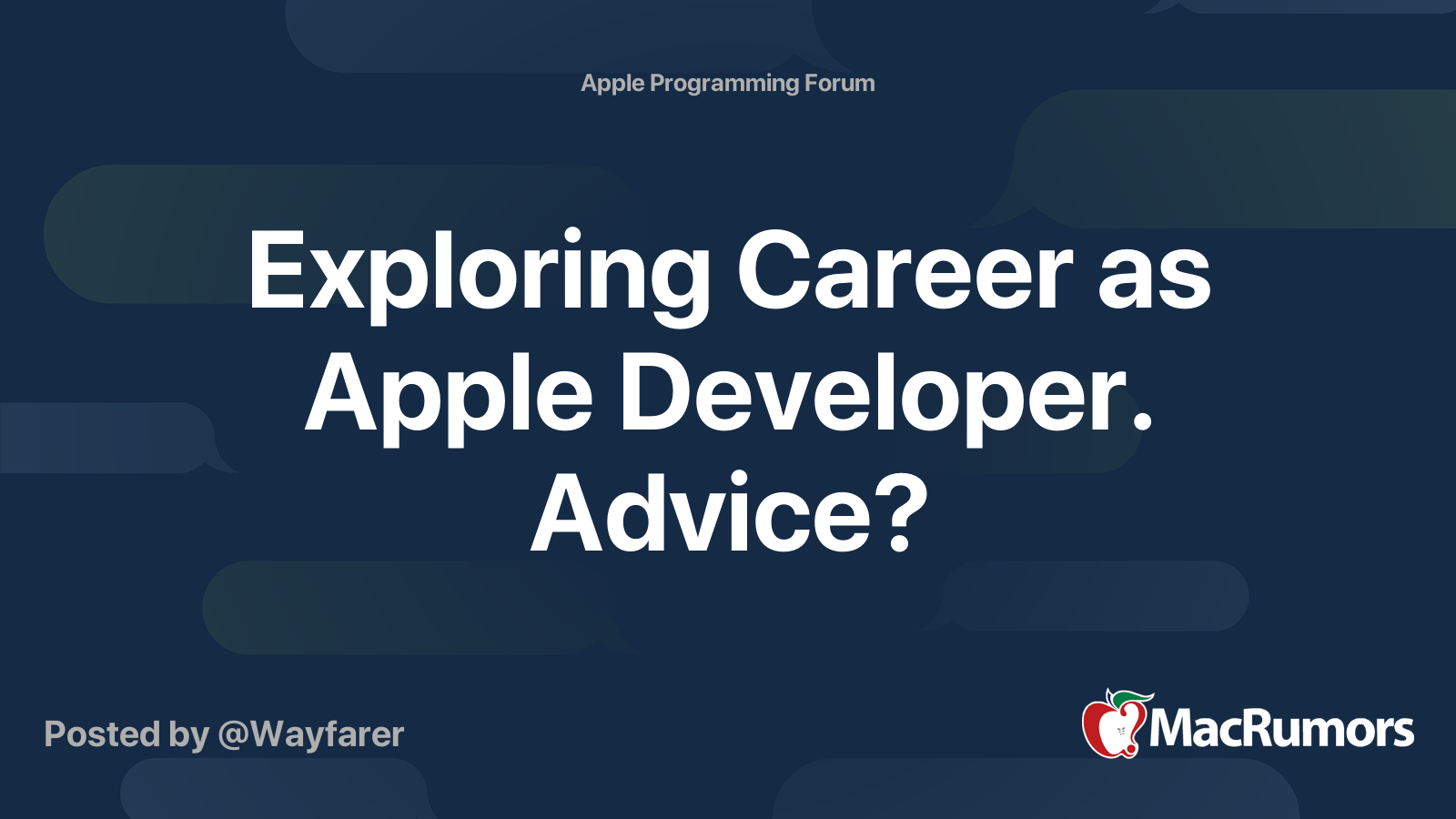 Exploring Career as Apple Developer. Advice? | MacRumors Forums