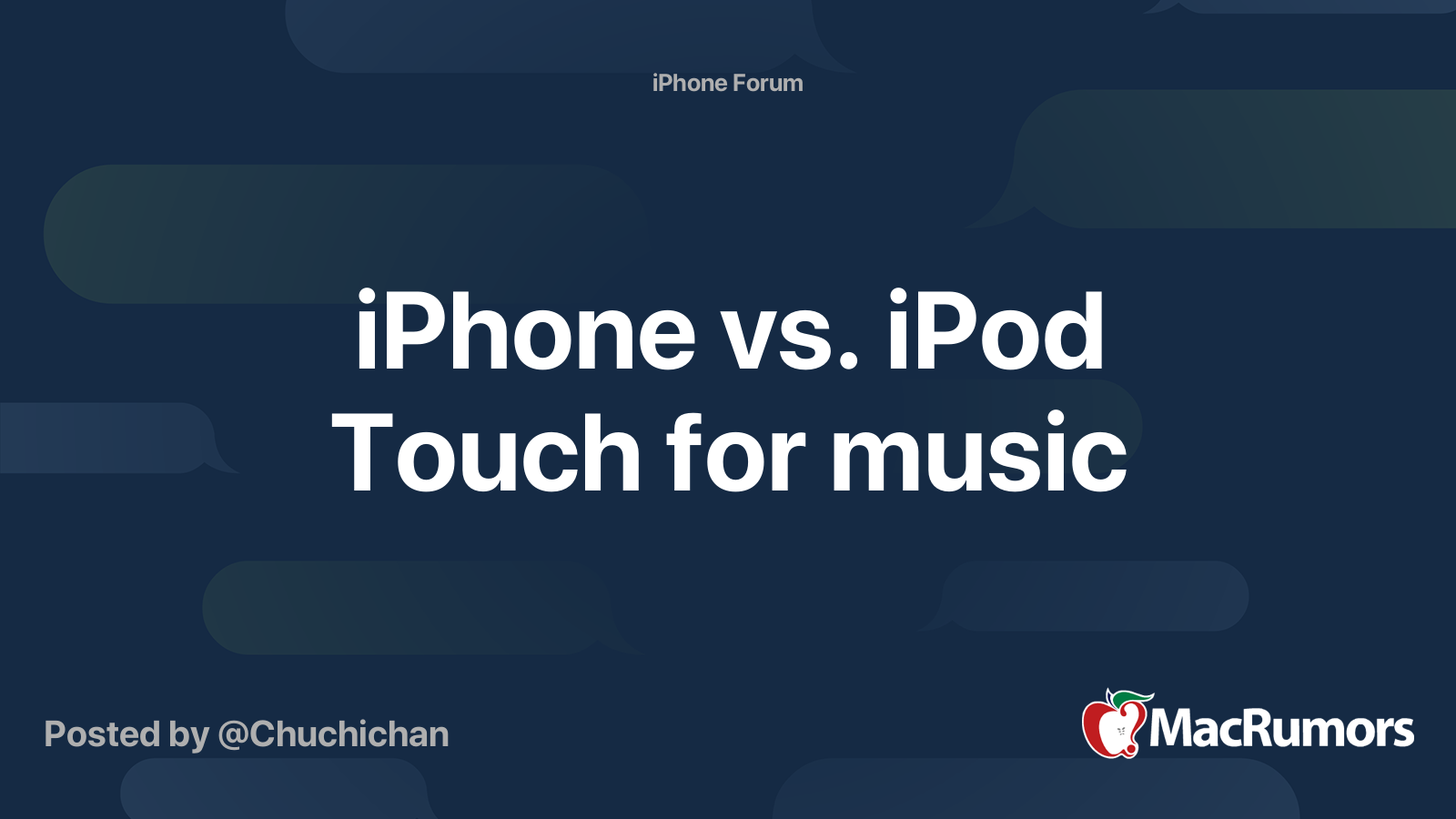 iPhone vs. iPod Touch for music | MacRumors Forums