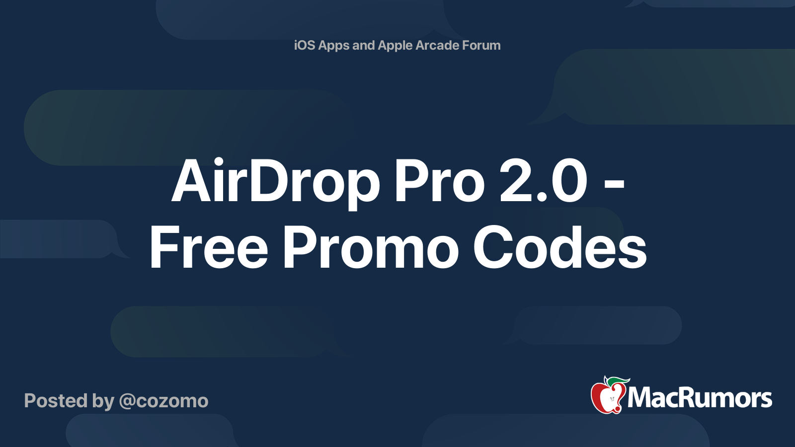 AirDrop Pro 2.0 - Free Promo Codes | MacRumors Forums