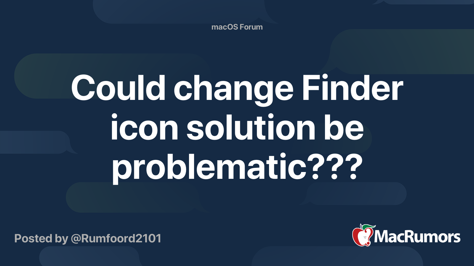 Could change Finder icon solution be problematic??? | MacRumors Forums