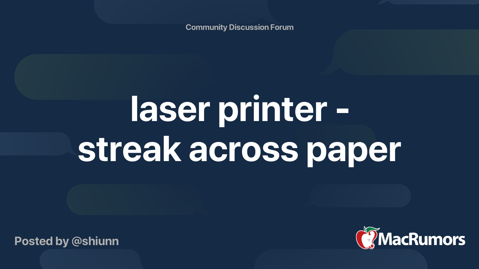 laser printer - streak across paper | MacRumors Forums