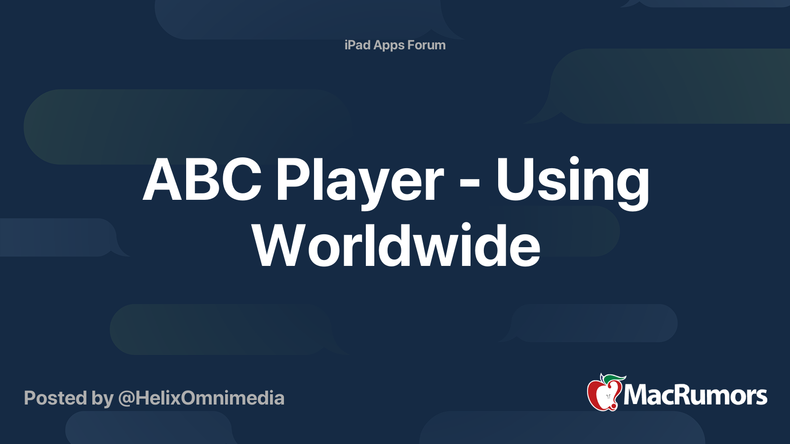 ABC Player - Using Worldwide | MacRumors Forums