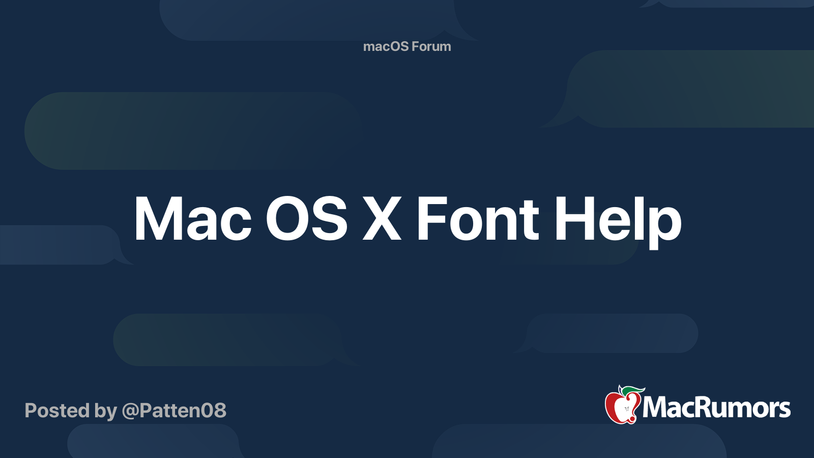 Mac OS X Font Help | MacRumors Forums