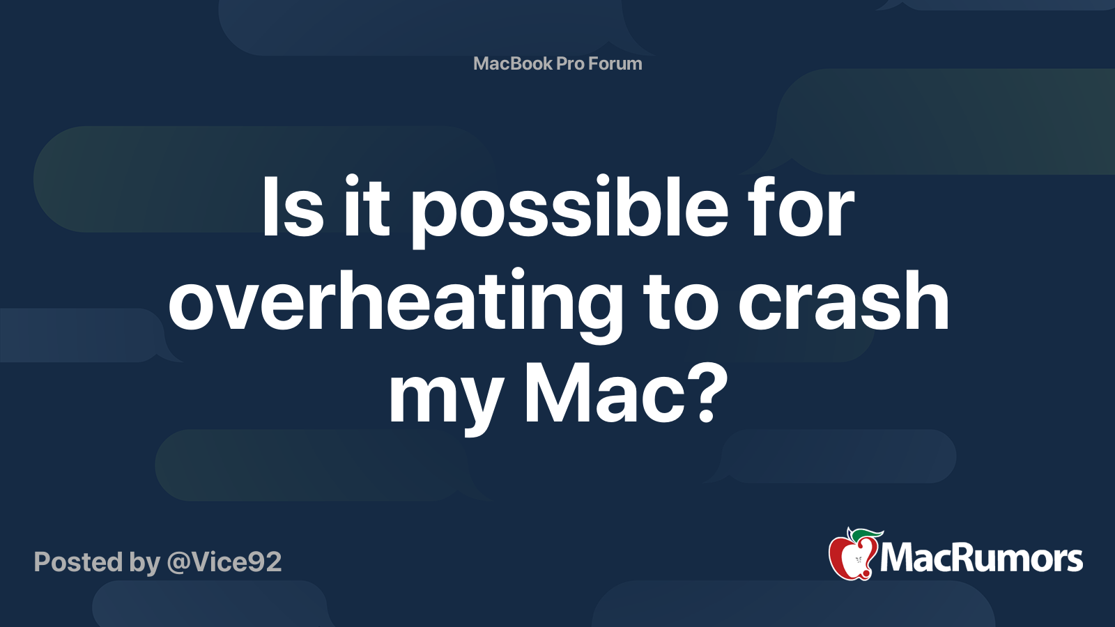 Is it possible for overheating to crash my Mac? | MacRumors Forums