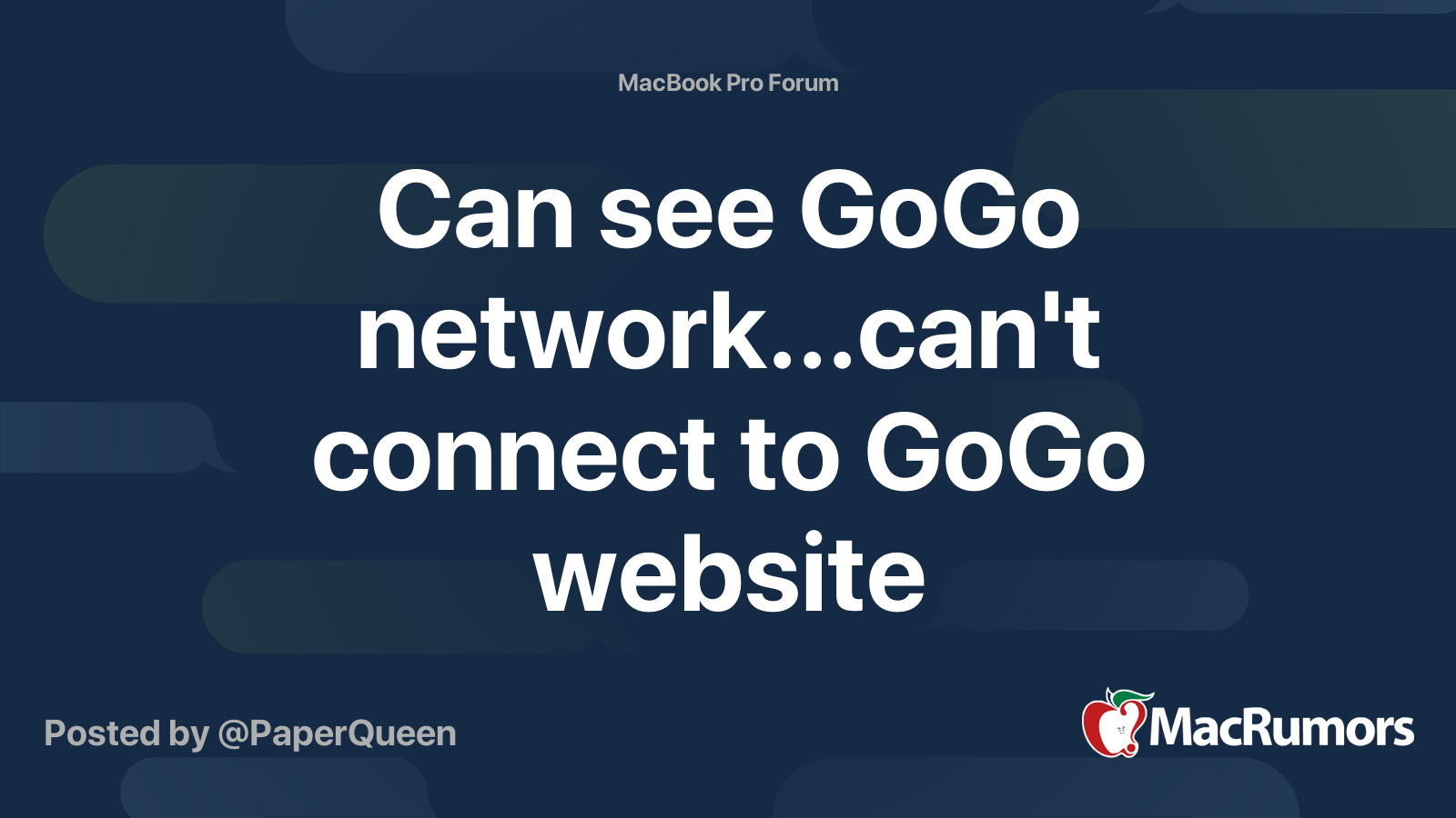 Can see GoGo network...can't connect to GoGo website | MacRumors Forums