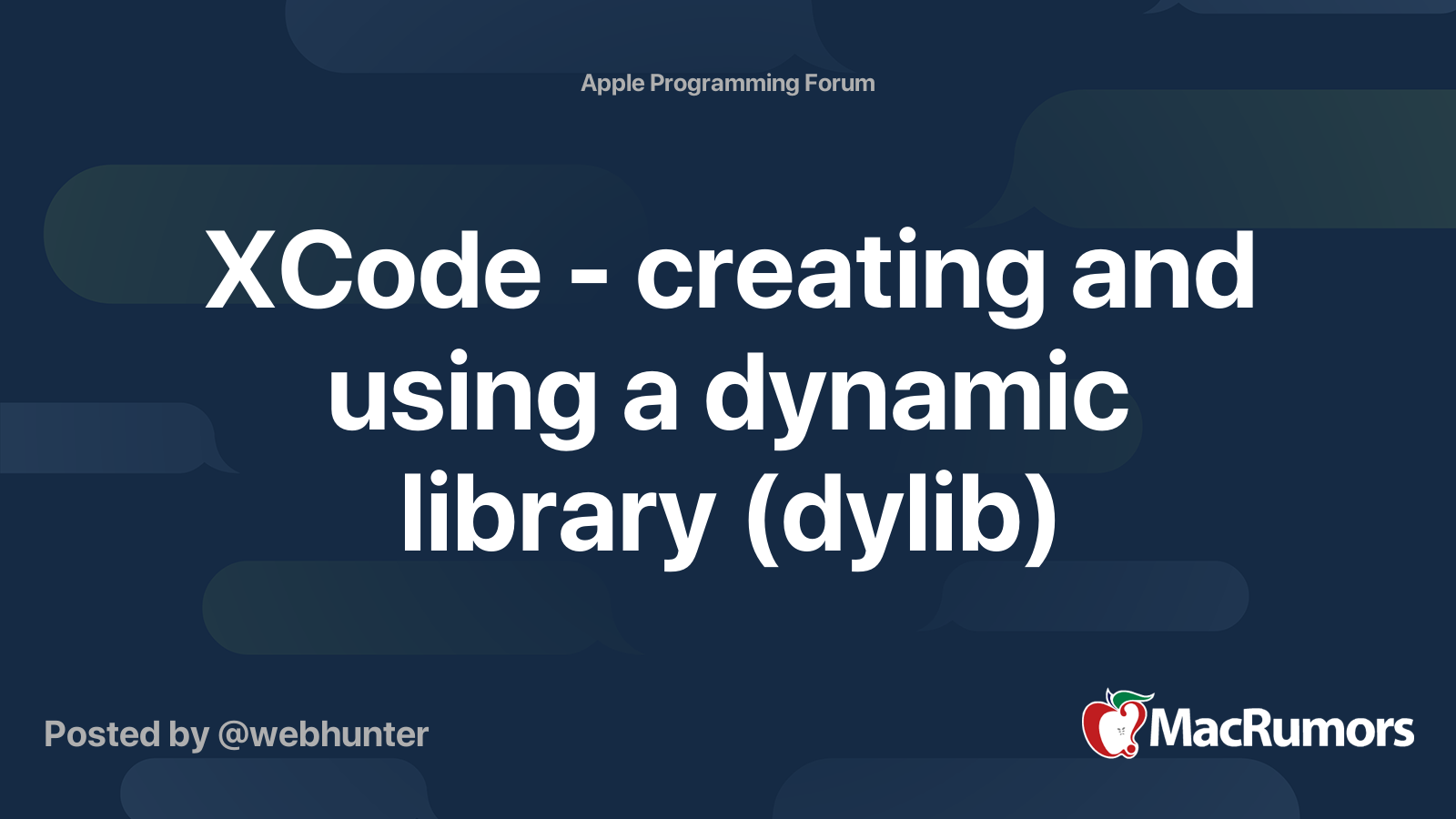 Xcode Creating And Using A Dynamic Library Dylib Macrumors Forums 