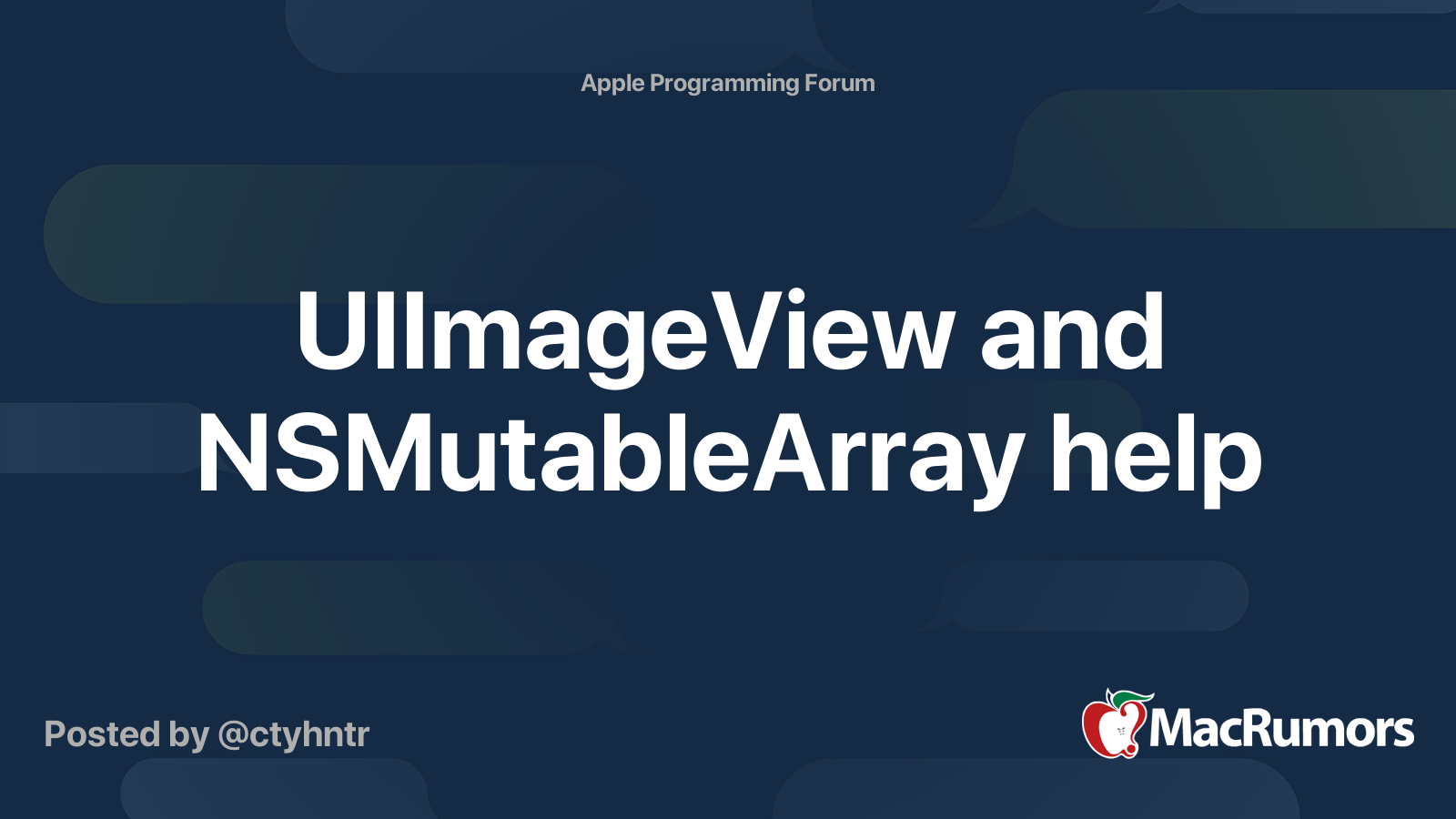 UIImageView and NSMutableArray help | MacRumors Forums