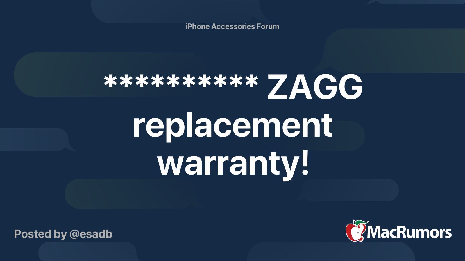 Zagg Replacement Warranty Macrumors Forums
