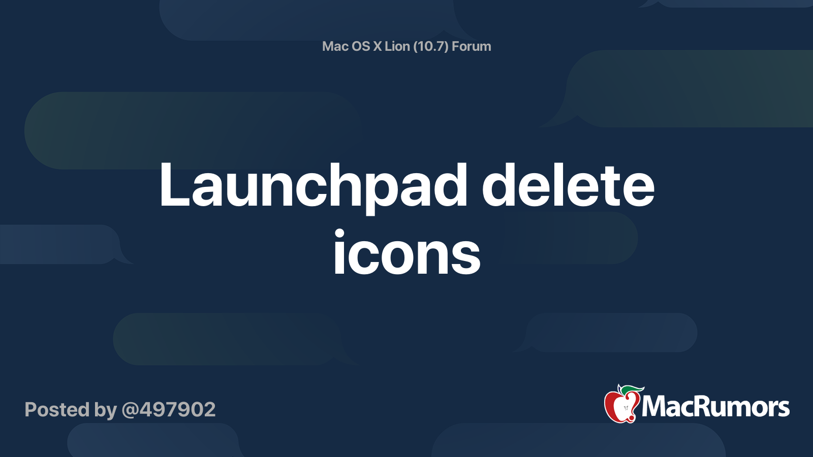 Launchpad delete icons | MacRumors Forums