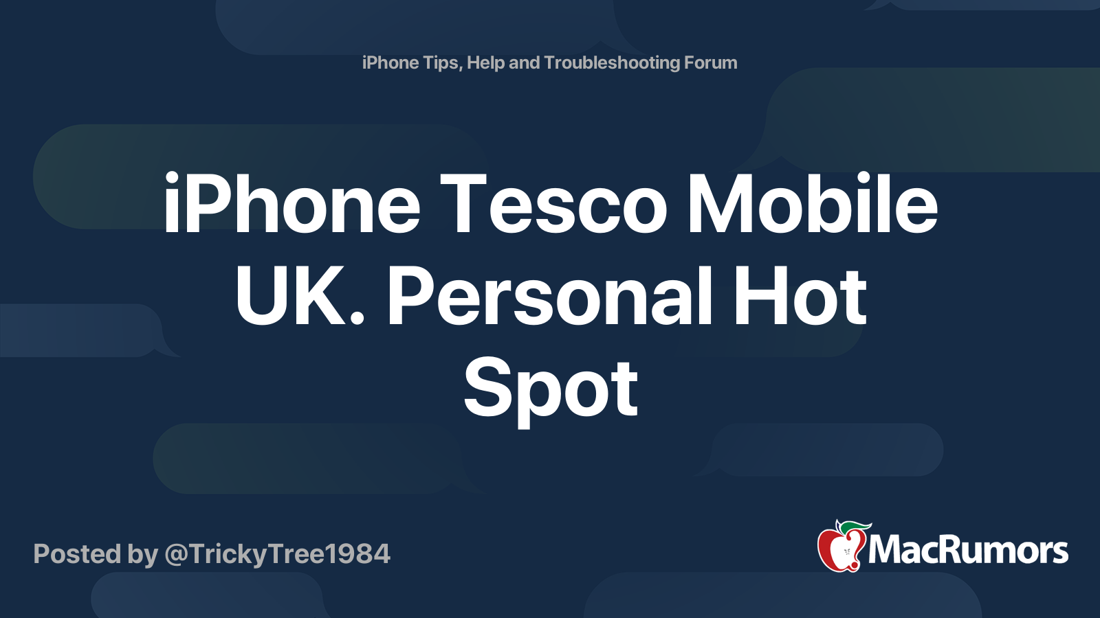 iPhone Tesco Mobile UK. Personal Hot Spot | MacRumors Forums