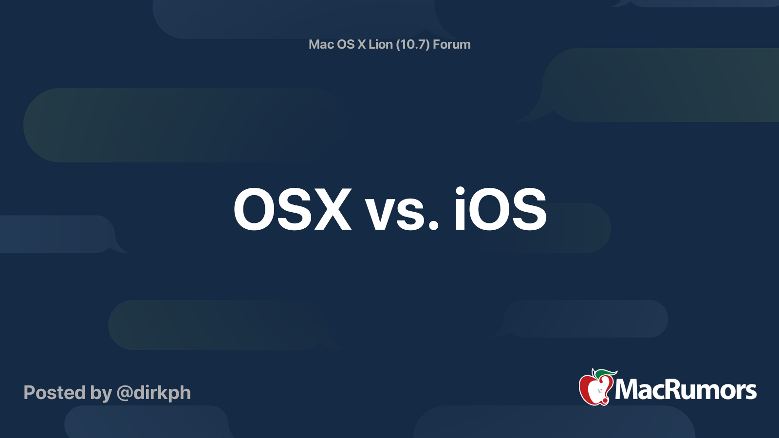 OSX vs. iOS | MacRumors Forums