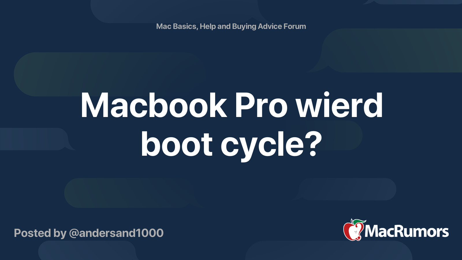 Macbook Pro wierd boot cycle? | MacRumors Forums