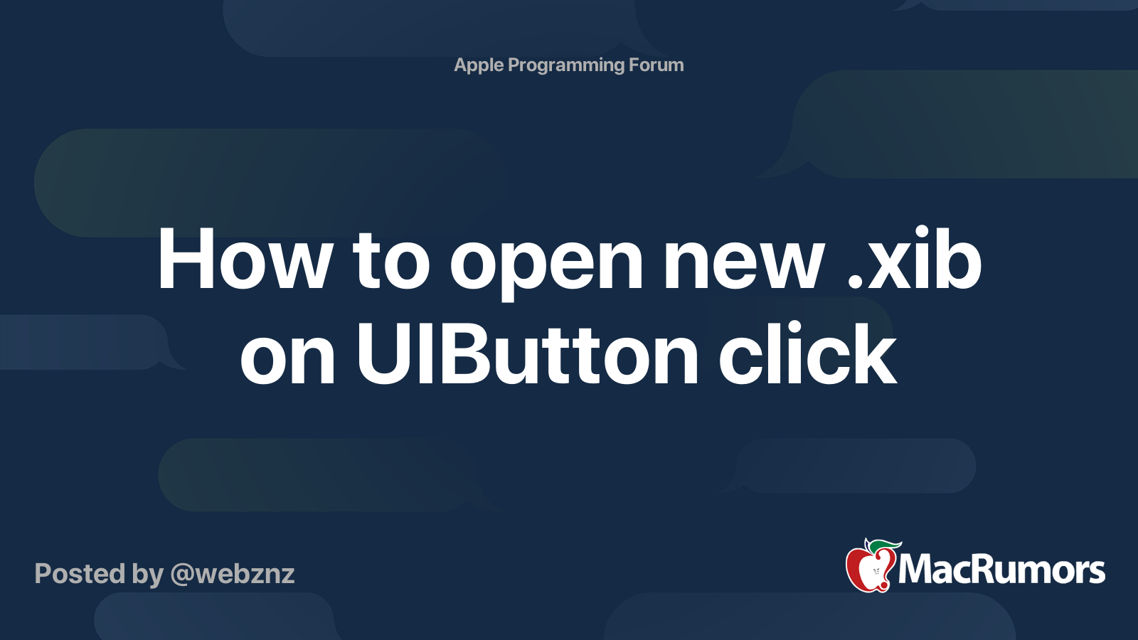 How to open new .xib on UIButton click | MacRumors Forums
