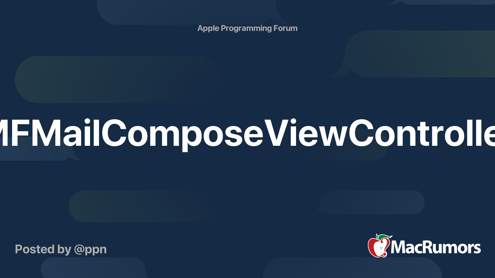MFMailComposeViewController | MacRumors Forums