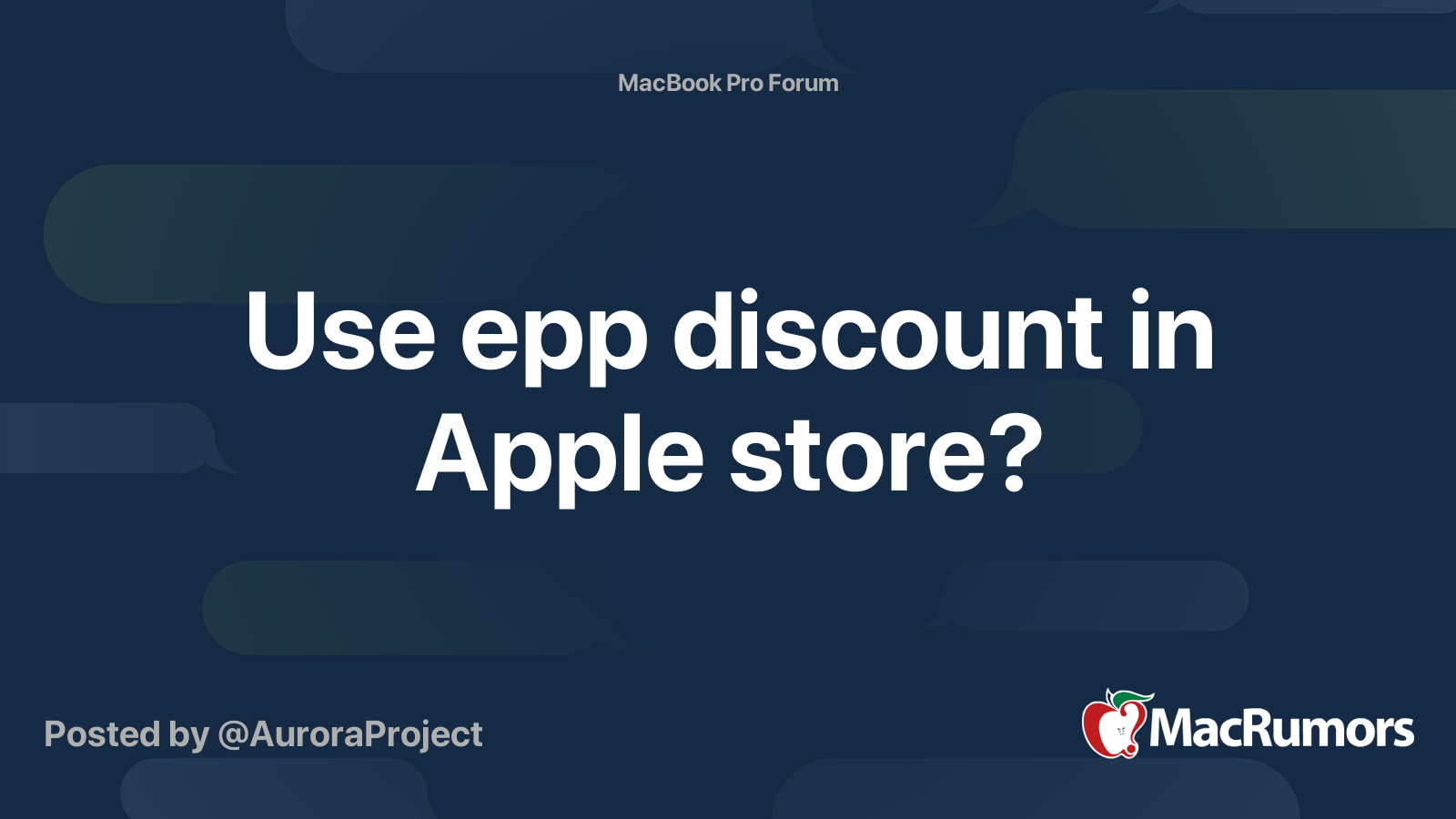 Use epp discount in Apple store? | MacRumors Forums