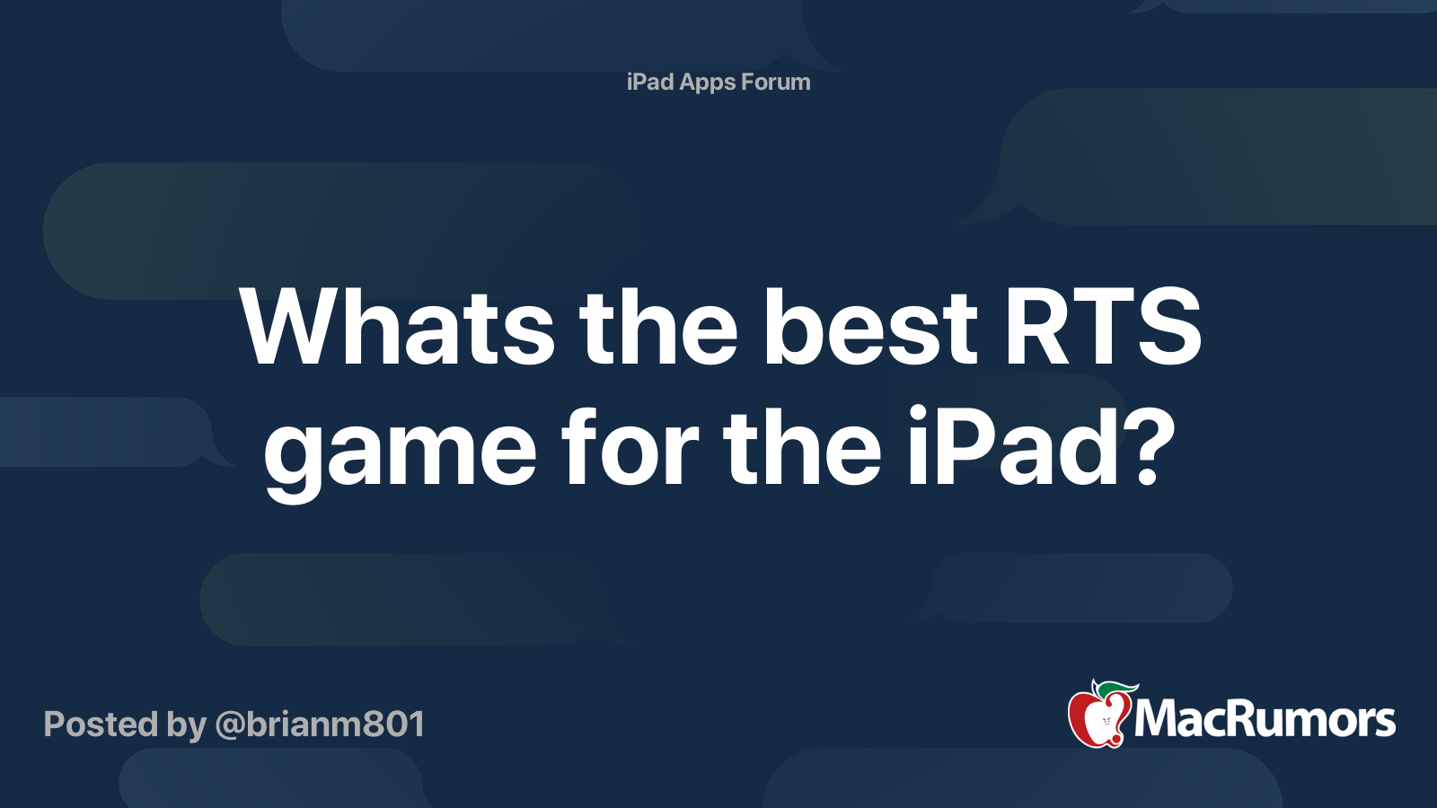 Whats the best RTS game for the iPad? | MacRumors Forums