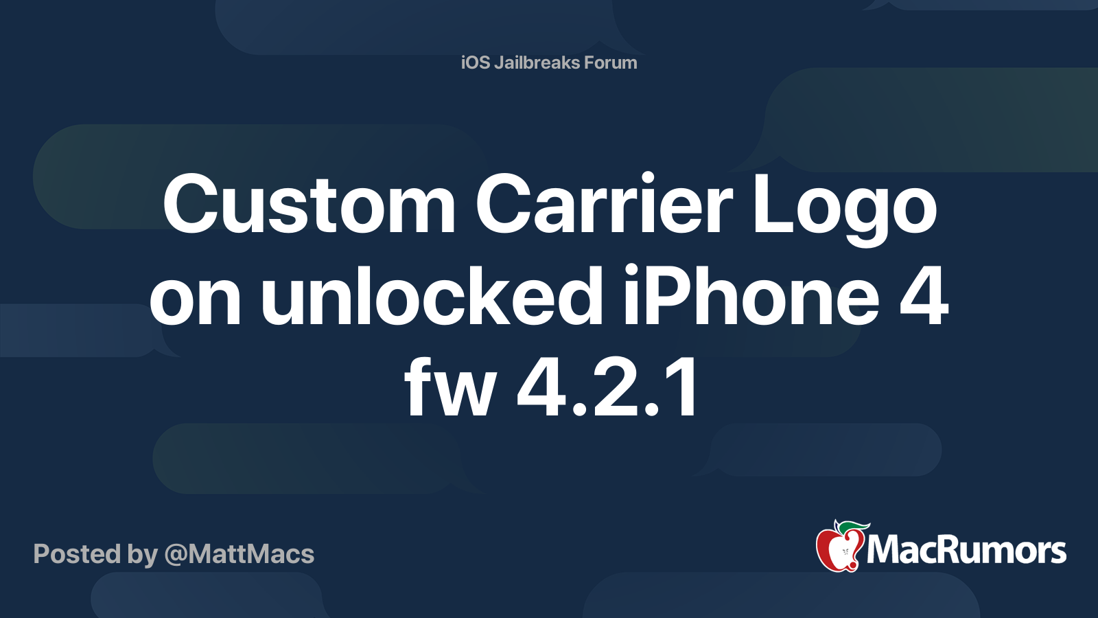 Custom Carrier Logo on unlocked iPhone 4 fw 4.2.1 | MacRumors Forums
