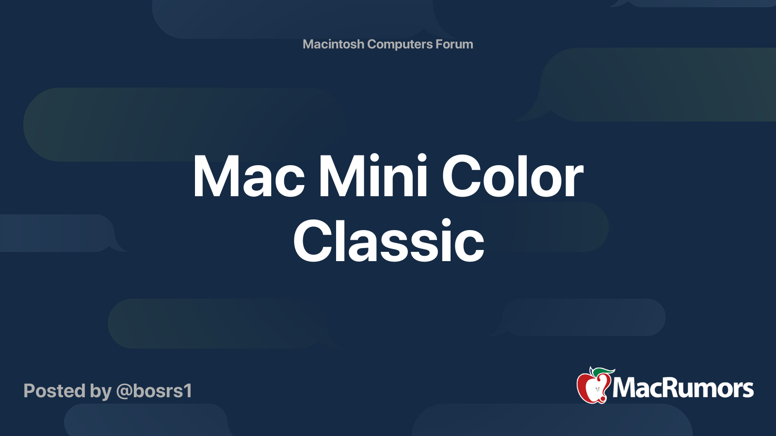 Mac Mini Color Classic | MacRumors Forums