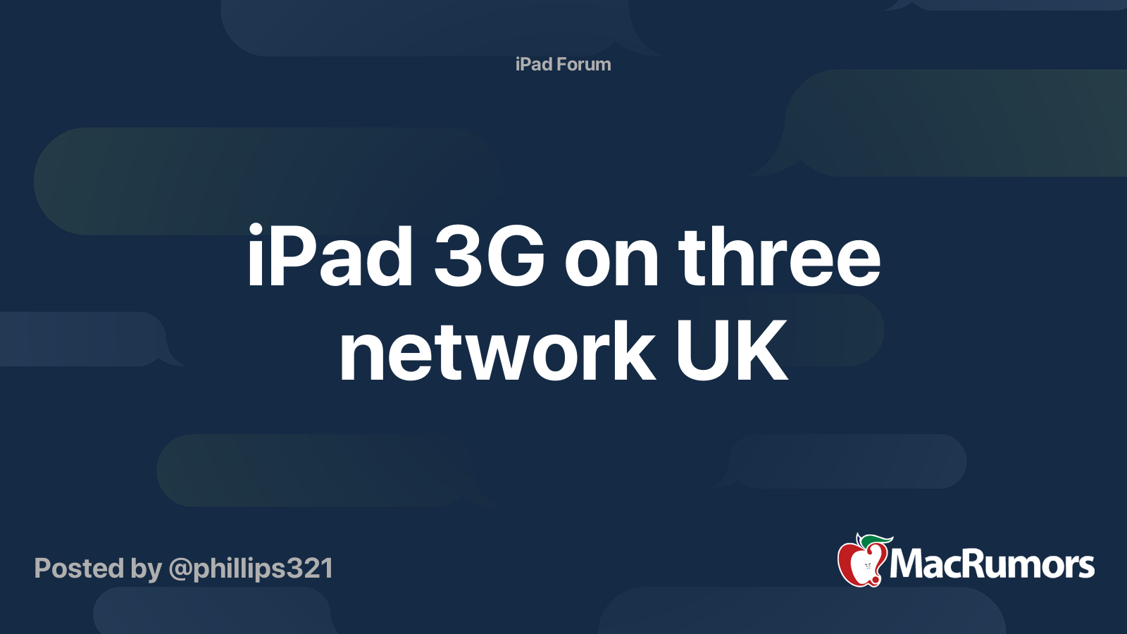 iPad 3G on three network UK | MacRumors Forums
