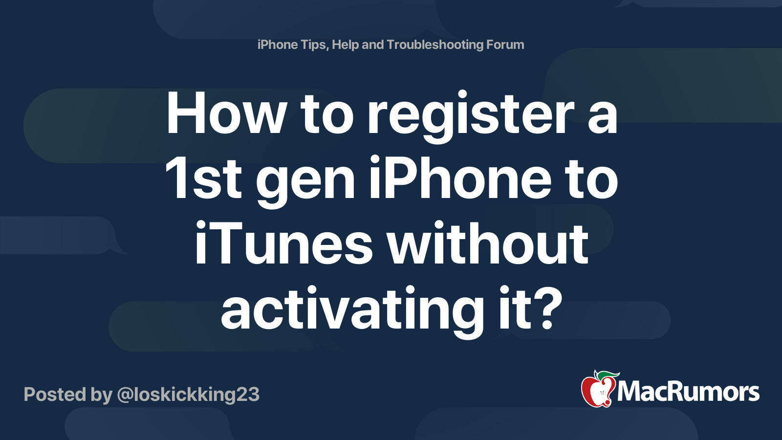 How to register a 1st gen iPhone to iTunes without activating it ...