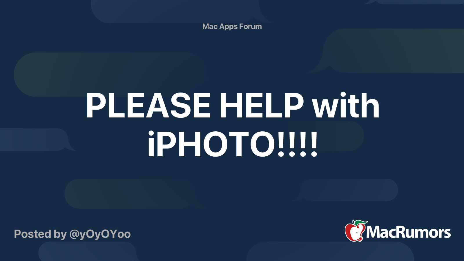PLEASE HELP with iPHOTO!!!! | MacRumors Forums
