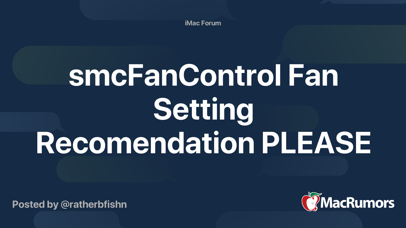 smcFanControl Fan Setting Recomendation PLEASE | MacRumors Forums