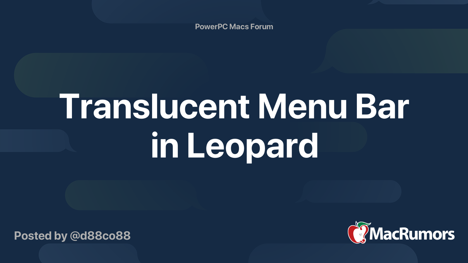 Translucent Menu Bar in Leopard | MacRumors Forums