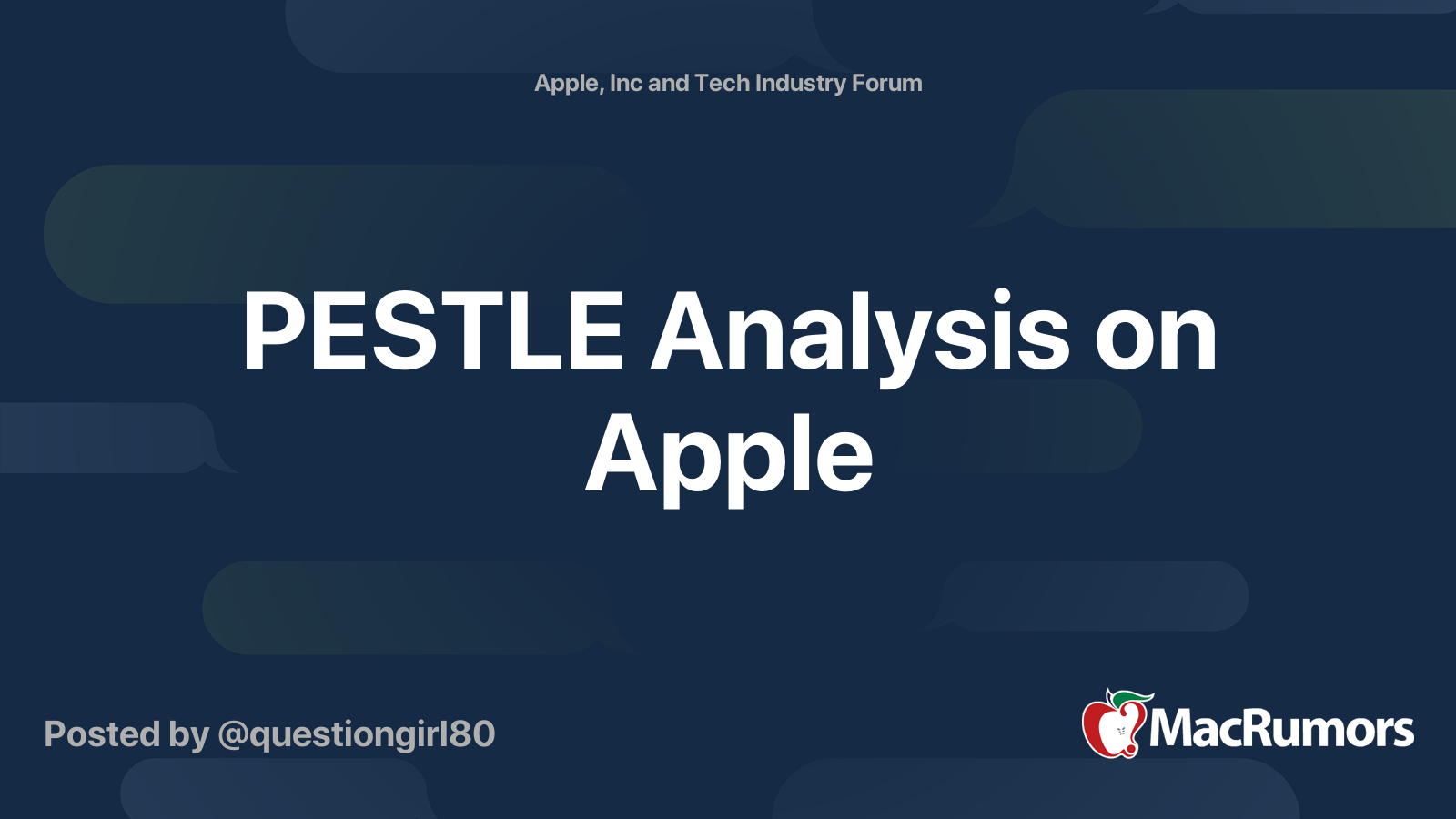 PESTLE Analysis on Apple | MacRumors Forums