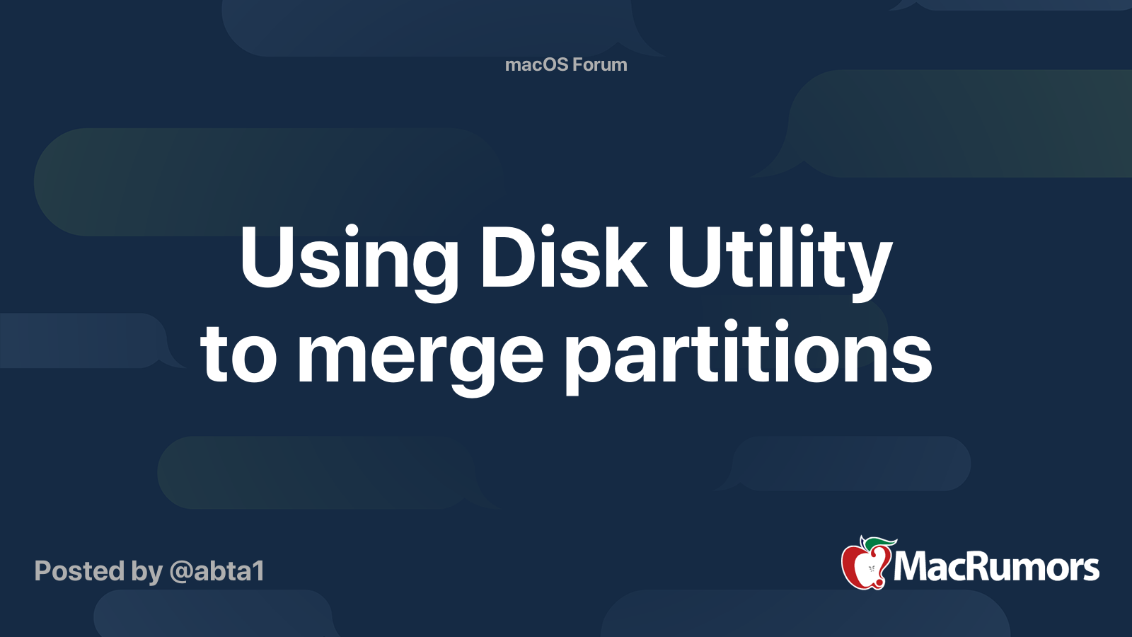 Using Disk Utility To Merge Partitions Macrumors Forums 