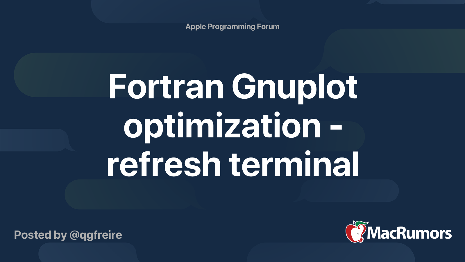 Fortran Gnuplot optimization - refresh terminal | MacRumors Forums