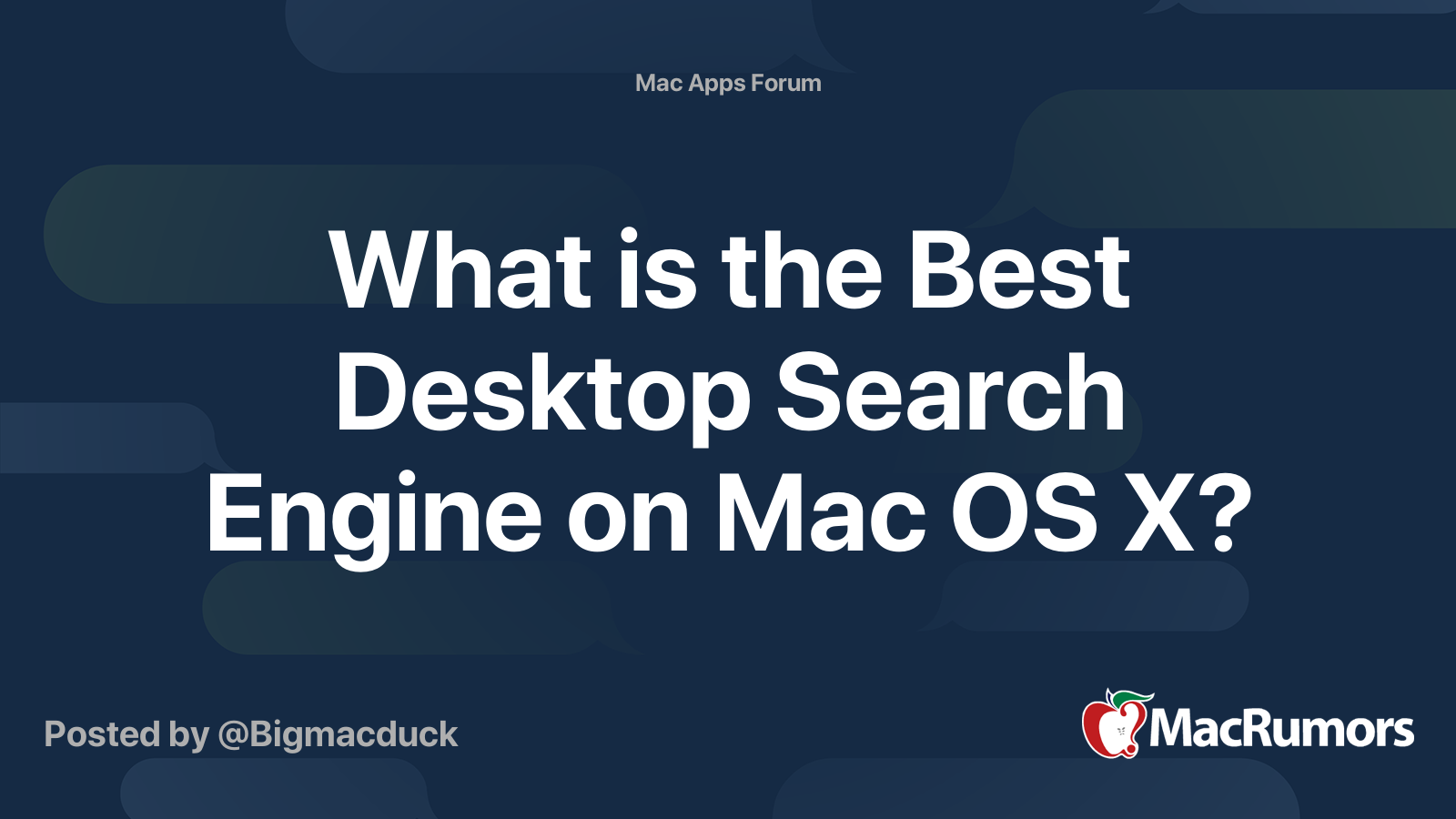 What is the Best Desktop Search Engine on Mac OS X? | MacRumors Forums