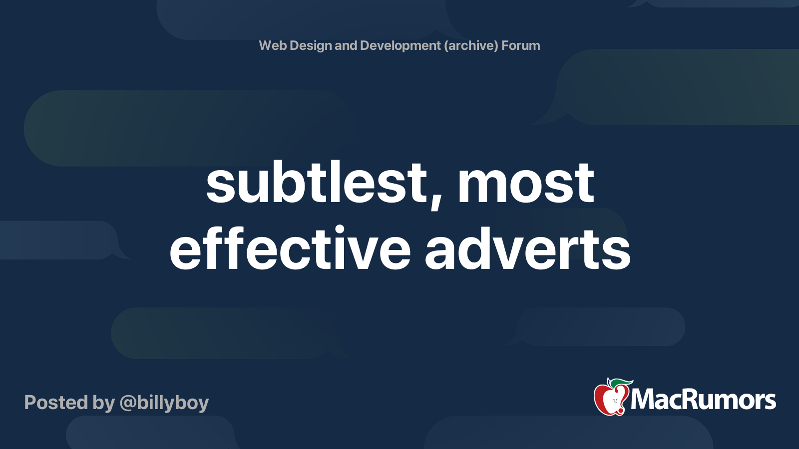 subtlest, most effective adverts | MacRumors Forums