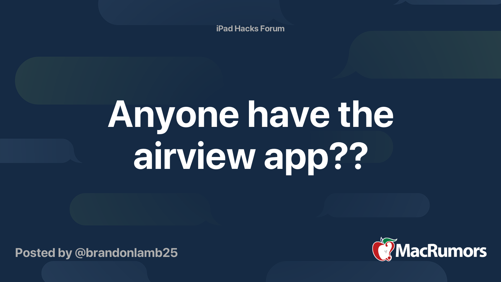 Anyone have the airview app?? | MacRumors Forums