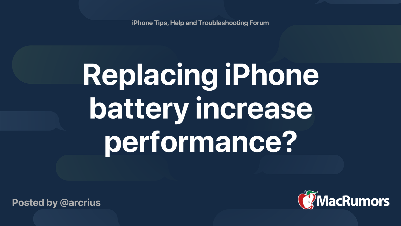 Replacing iPhone battery increase performance? | MacRumors Forums