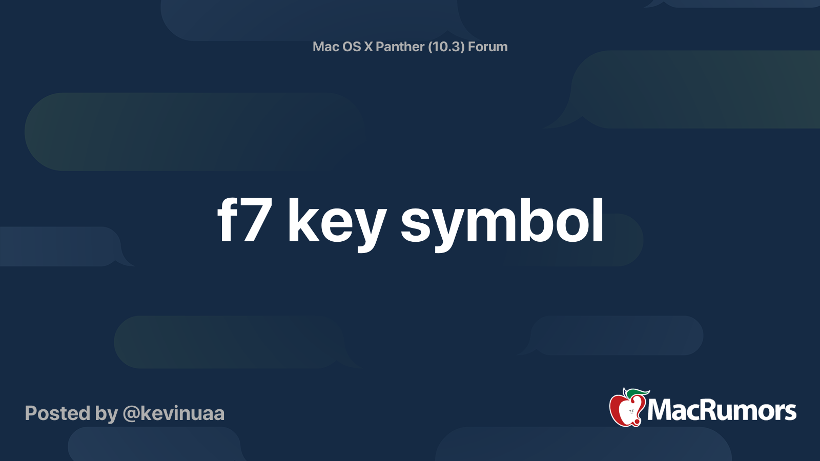 f7 key symbol | MacRumors Forums