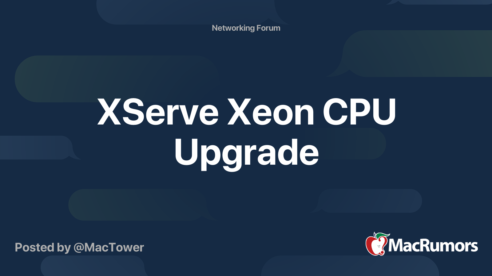 XServe Xeon CPU Upgrade | MacRumors Forums