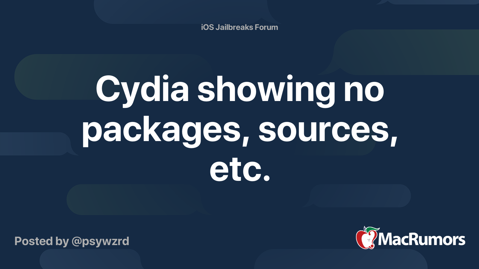 Cydia showing no packages, sources, etc. | MacRumors Forums