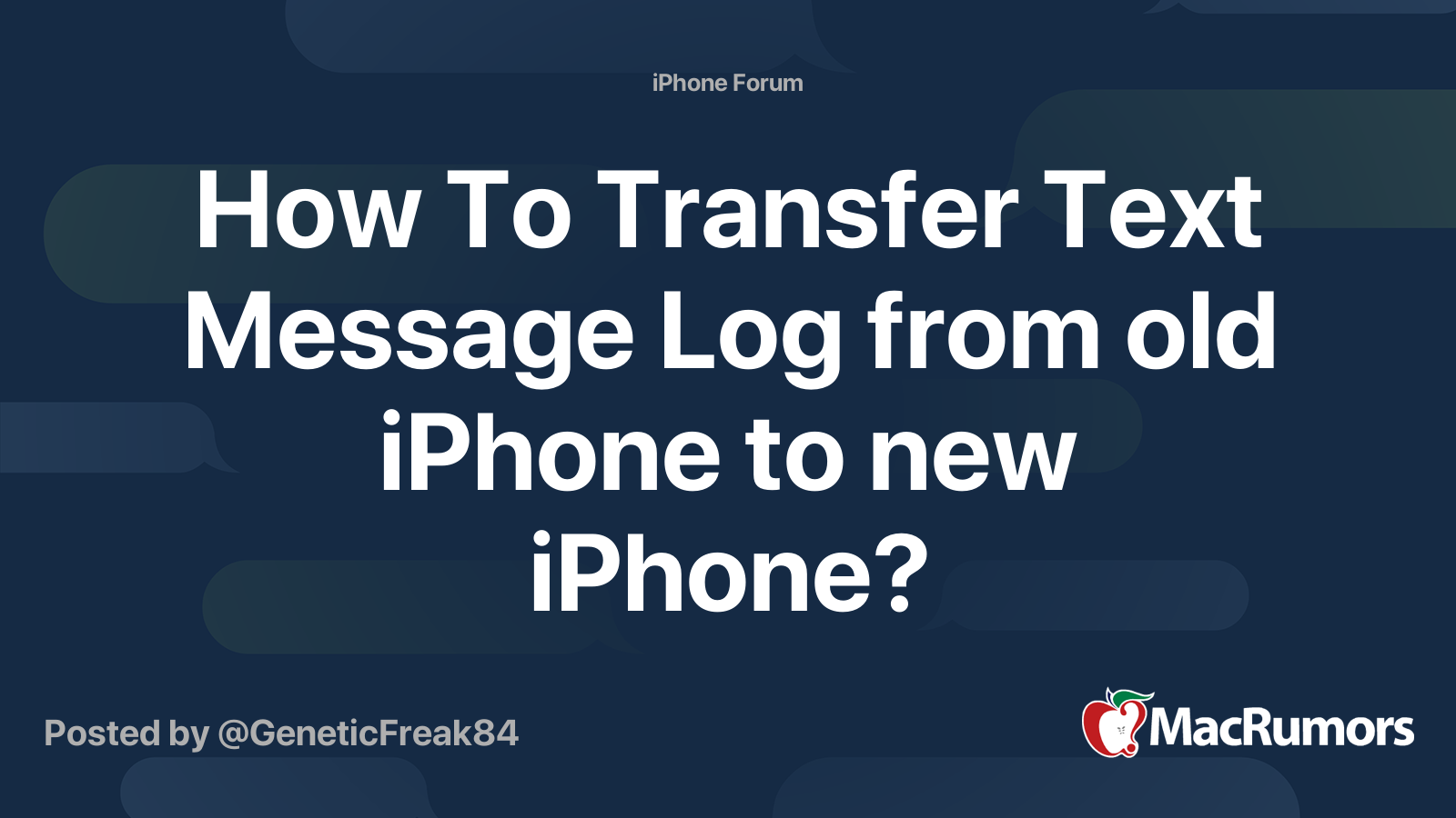 How To Transfer Text Message Log from old iPhone to new iPhone ...