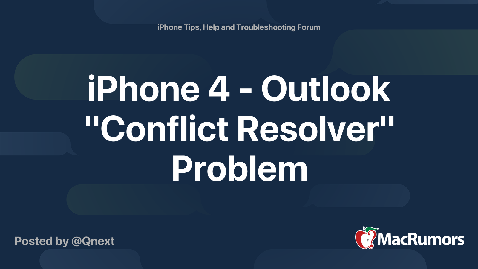 iPhone 4 - Outlook "Conflict Resolver" Problem | MacRumors Forums