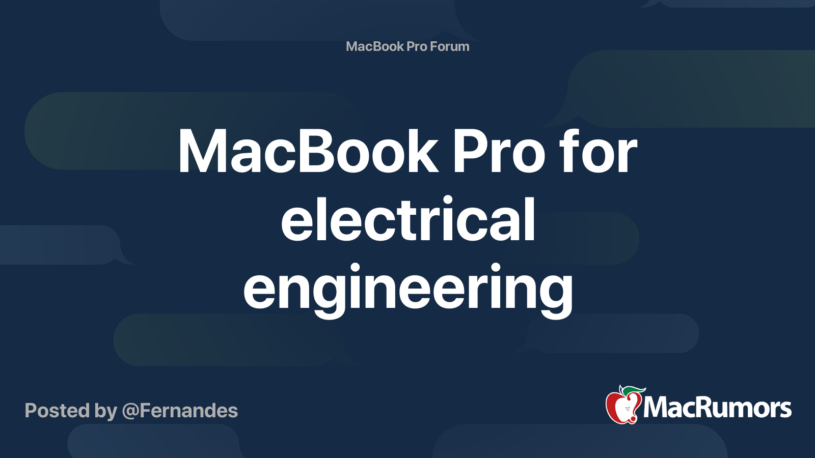 MacBook Pro for electrical engineering | MacRumors Forums