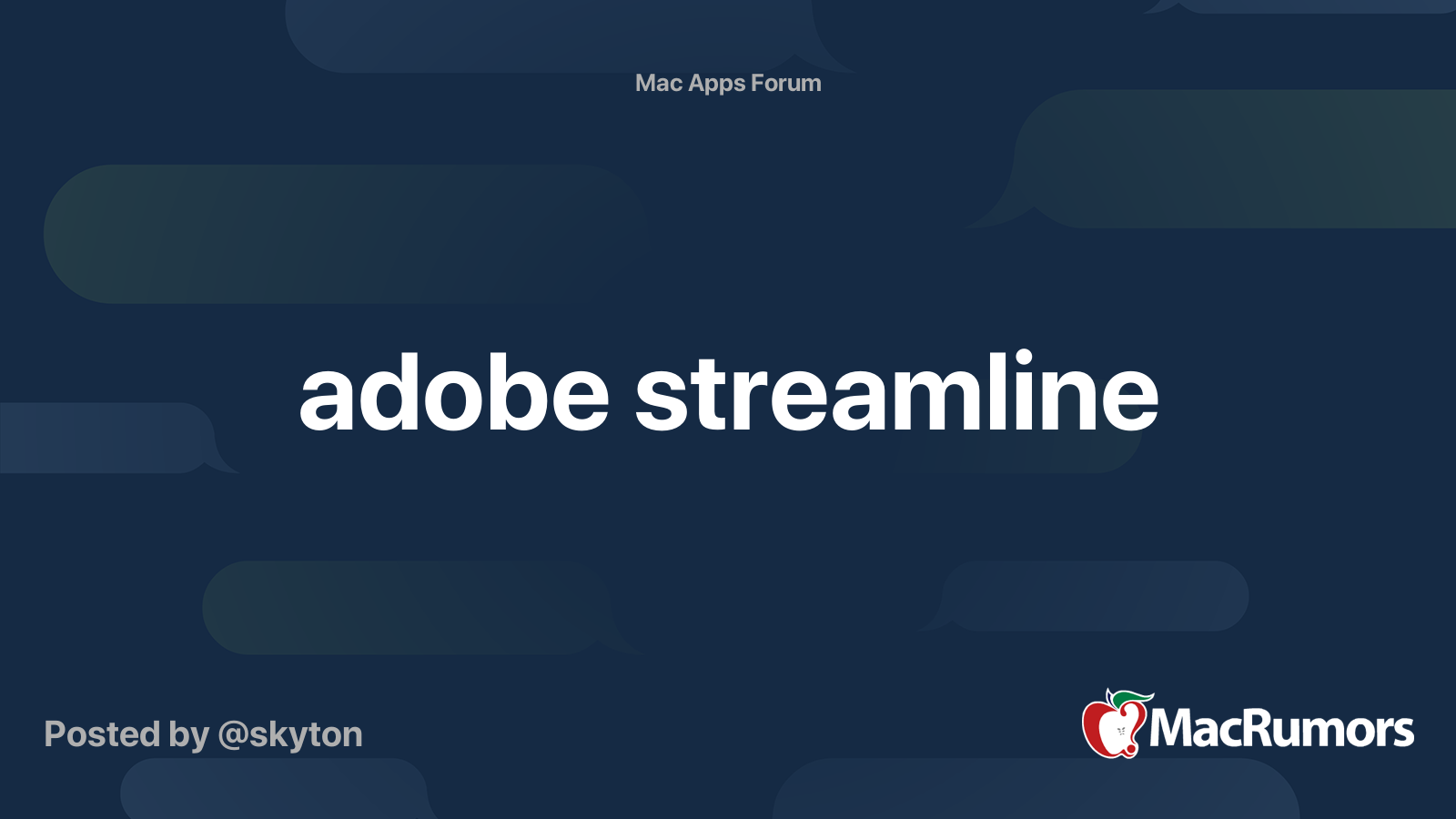adobe streamline | MacRumors Forums