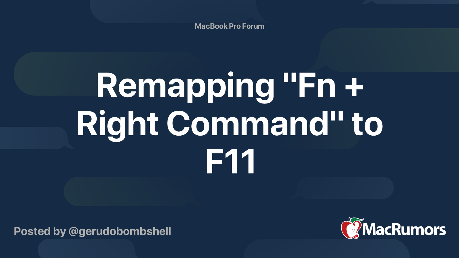 Remapping "Fn + Right Command" to F11 | MacRumors Forums
