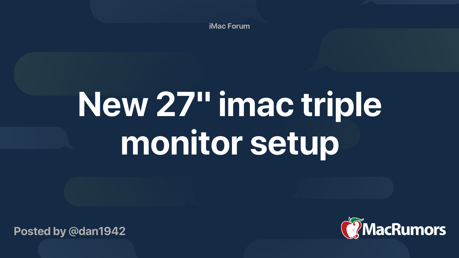 New 27" imac triple monitor setup | MacRumors Forums