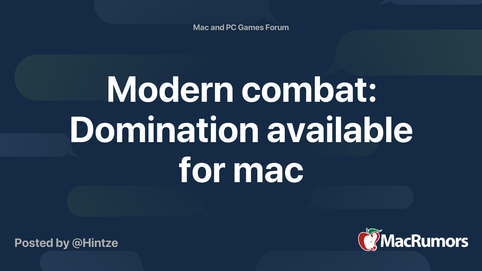 Modern combat: Domination available for mac | MacRumors Forums