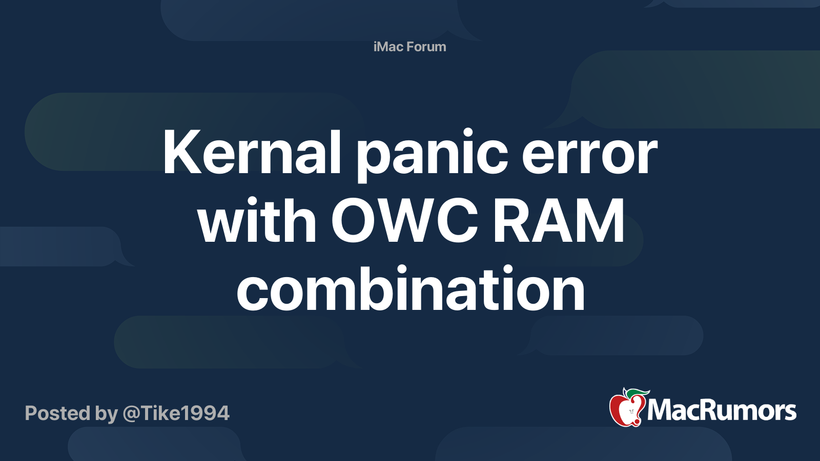 Kernal panic error with OWC RAM combination | MacRumors Forums