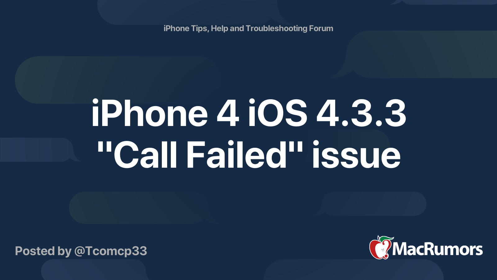 iPhone 4 iOS 4.3.3 "Call Failed" issue | MacRumors Forums