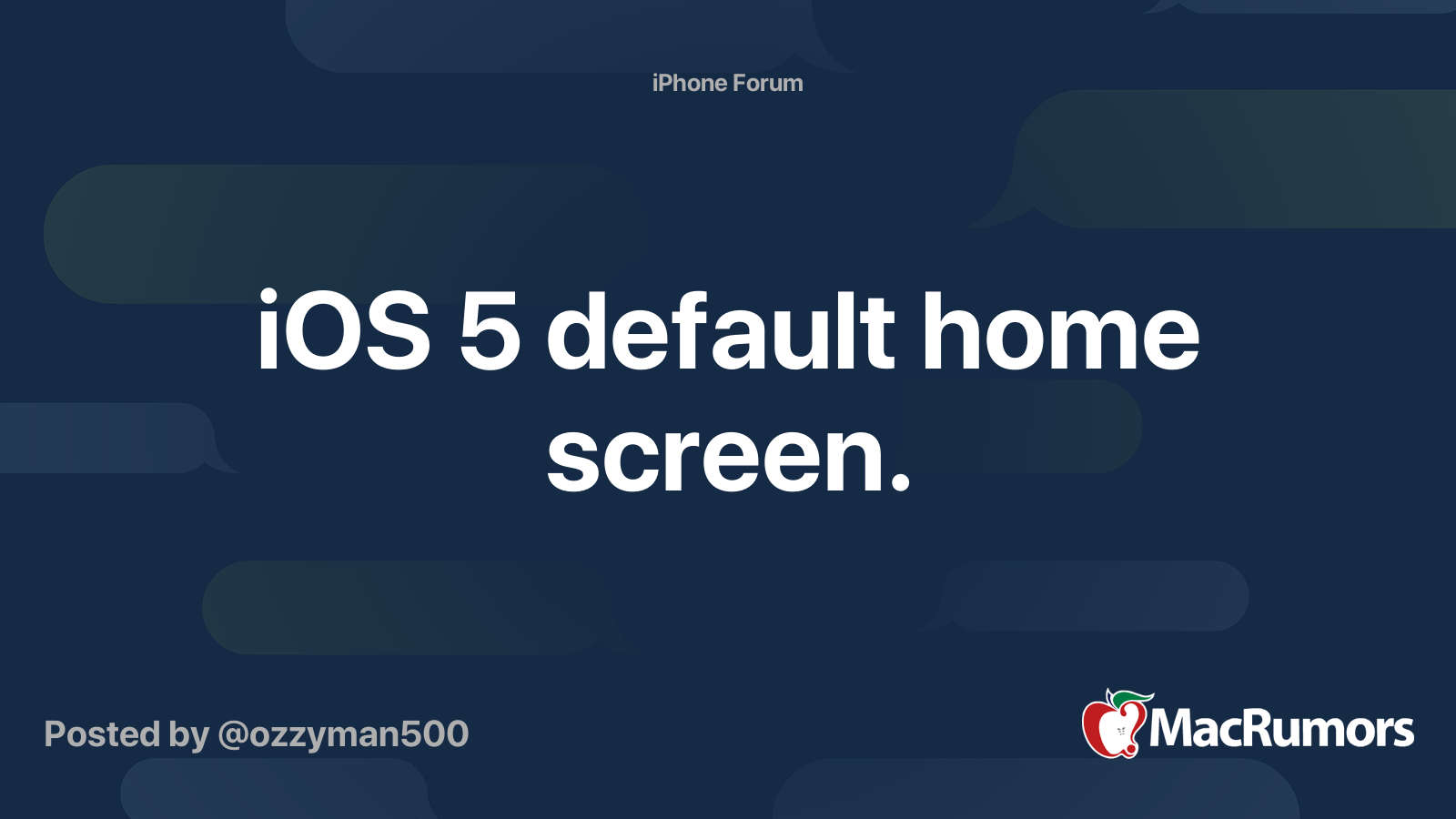 iOS 5 default home screen. | MacRumors Forums