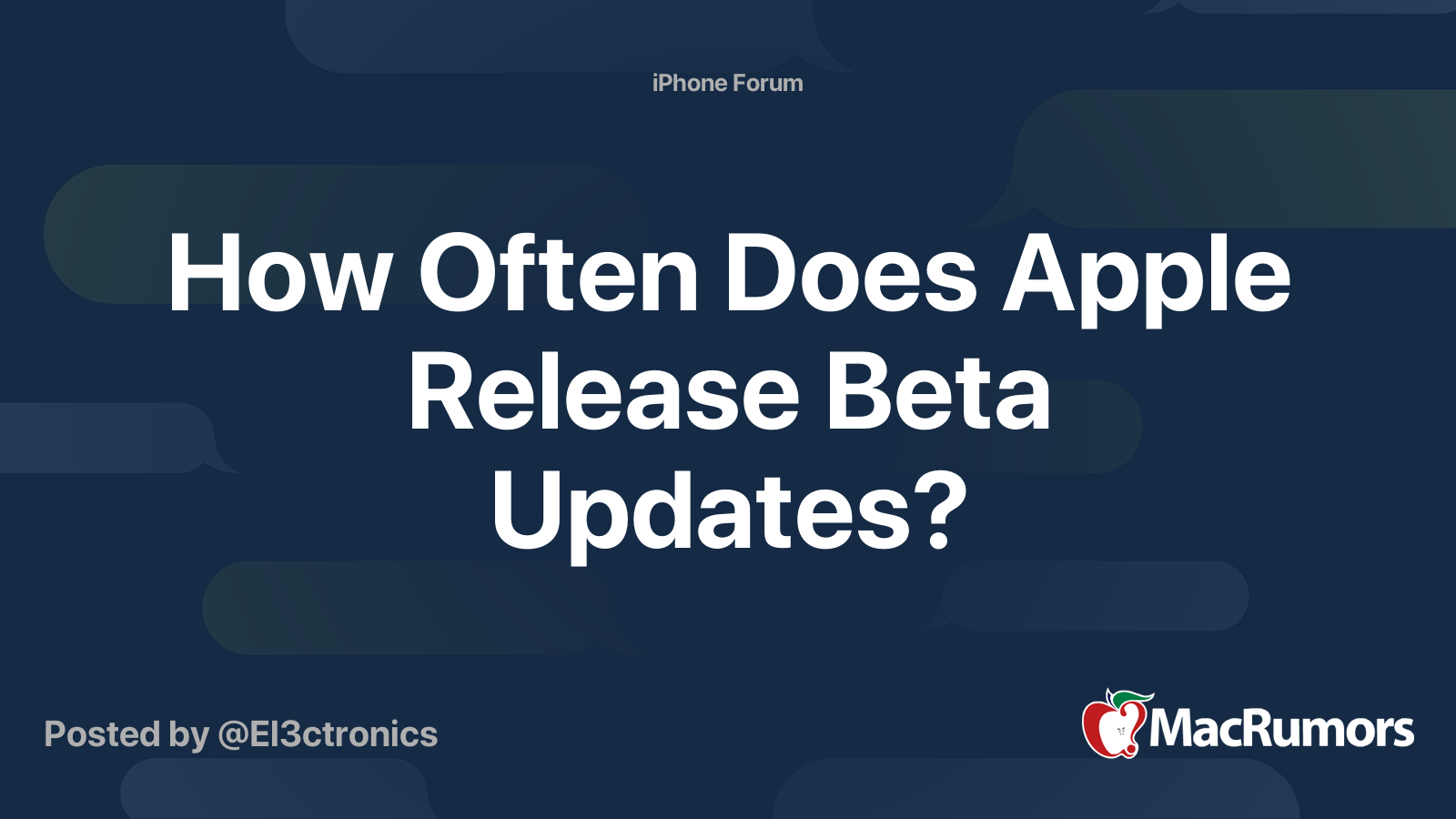 How Often Does Apple Release Beta Updates? | MacRumors Forums